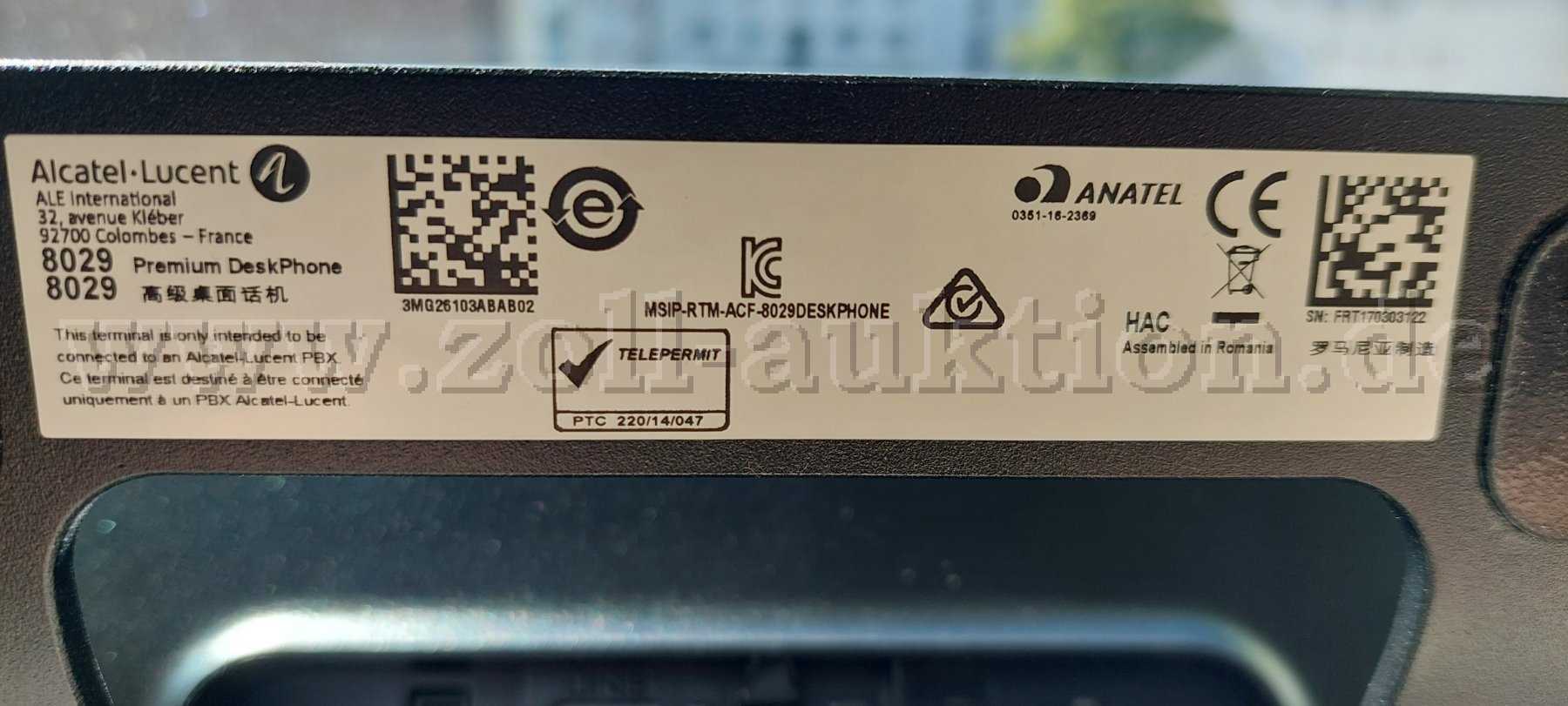 Zoll-Auktion - 10 Alcatel Lucent 8029 Premium DeskPhone DE (ID 931567)