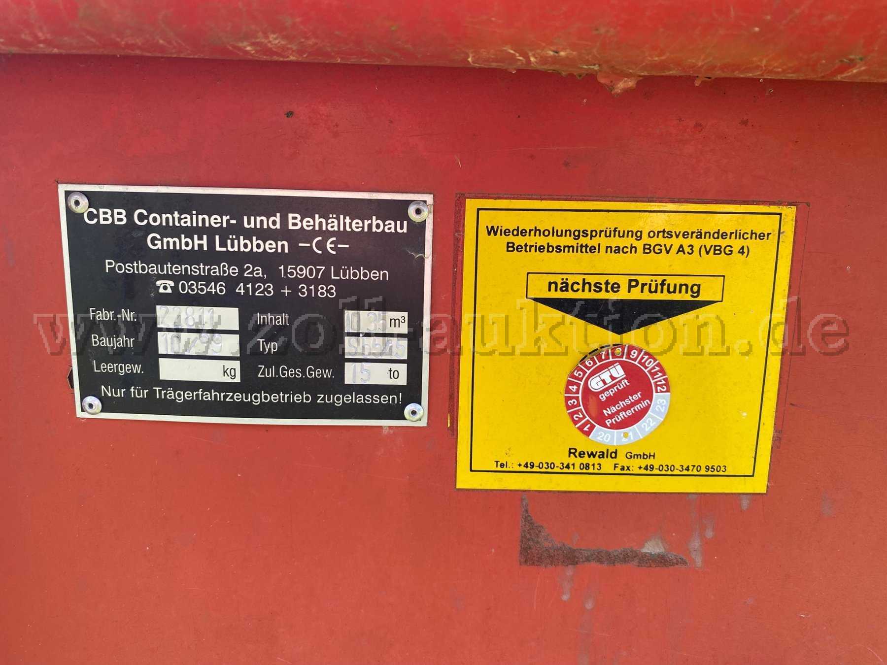 Zoll-Auktion - 1 Abrollbehälter Mulde-Ladekran Atlas (CBB Container ...