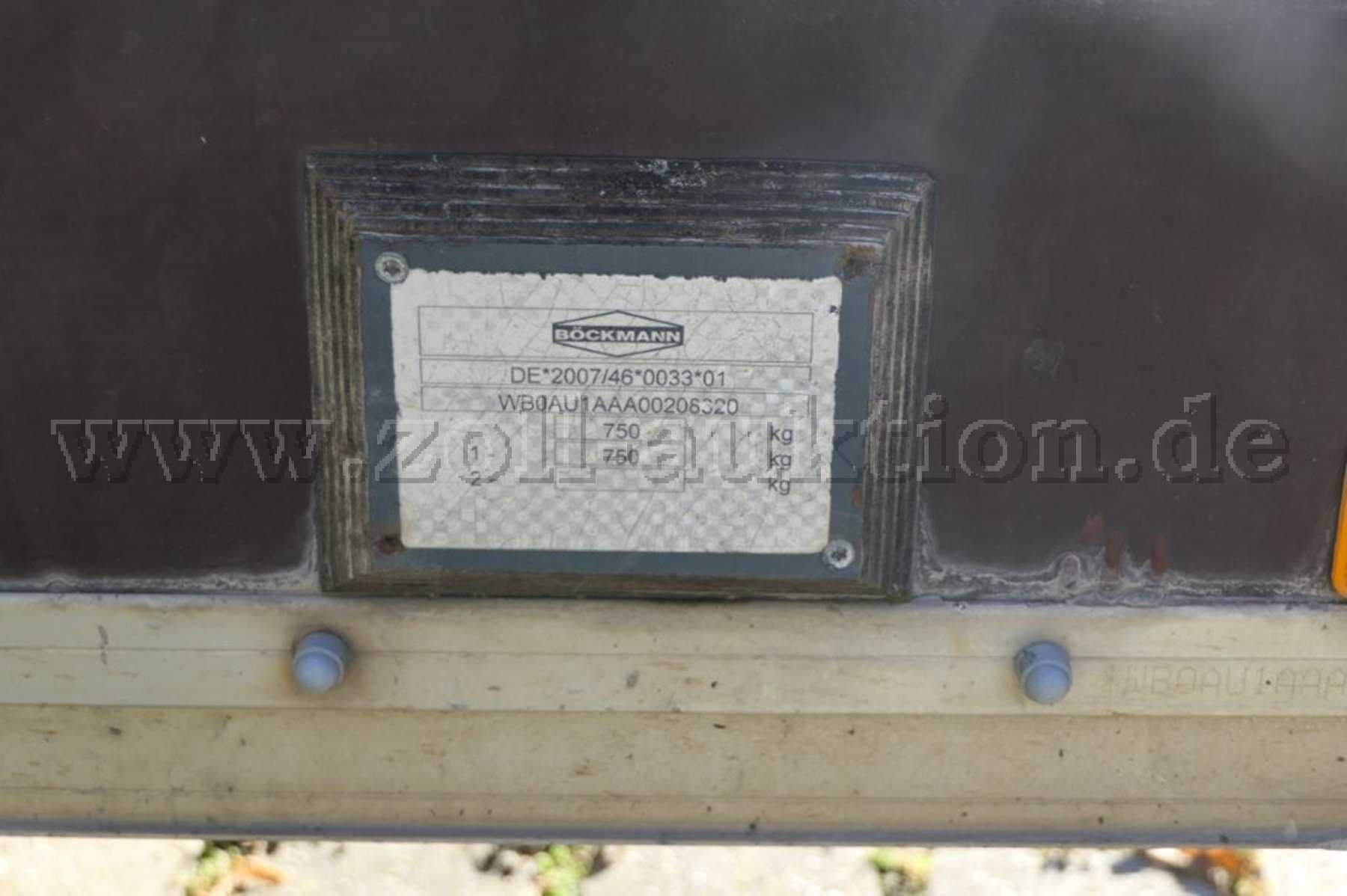 Zoll-Auktion - 1 Anhänger Böckmann; SDAH offener Kasten, ungebremst (ID ...