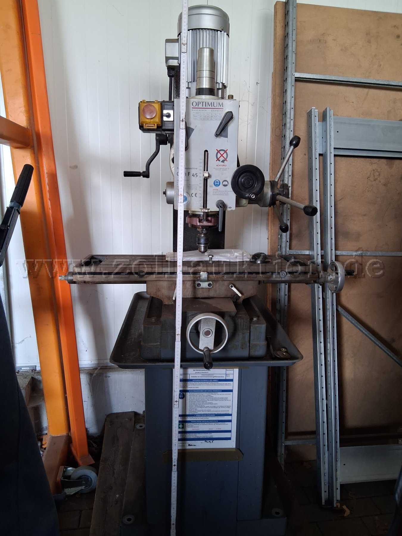 Zoll-Auktion - 1 Bohr- Fräsmaschine Optimum Opti F45 (ID 936048)