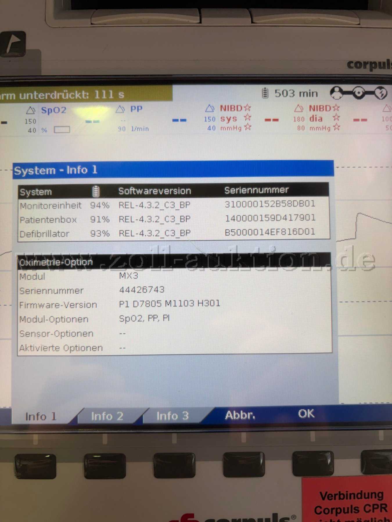 Zoll-Auktion - 1 Corpuls C3 modularer Patientenmonitor und ...