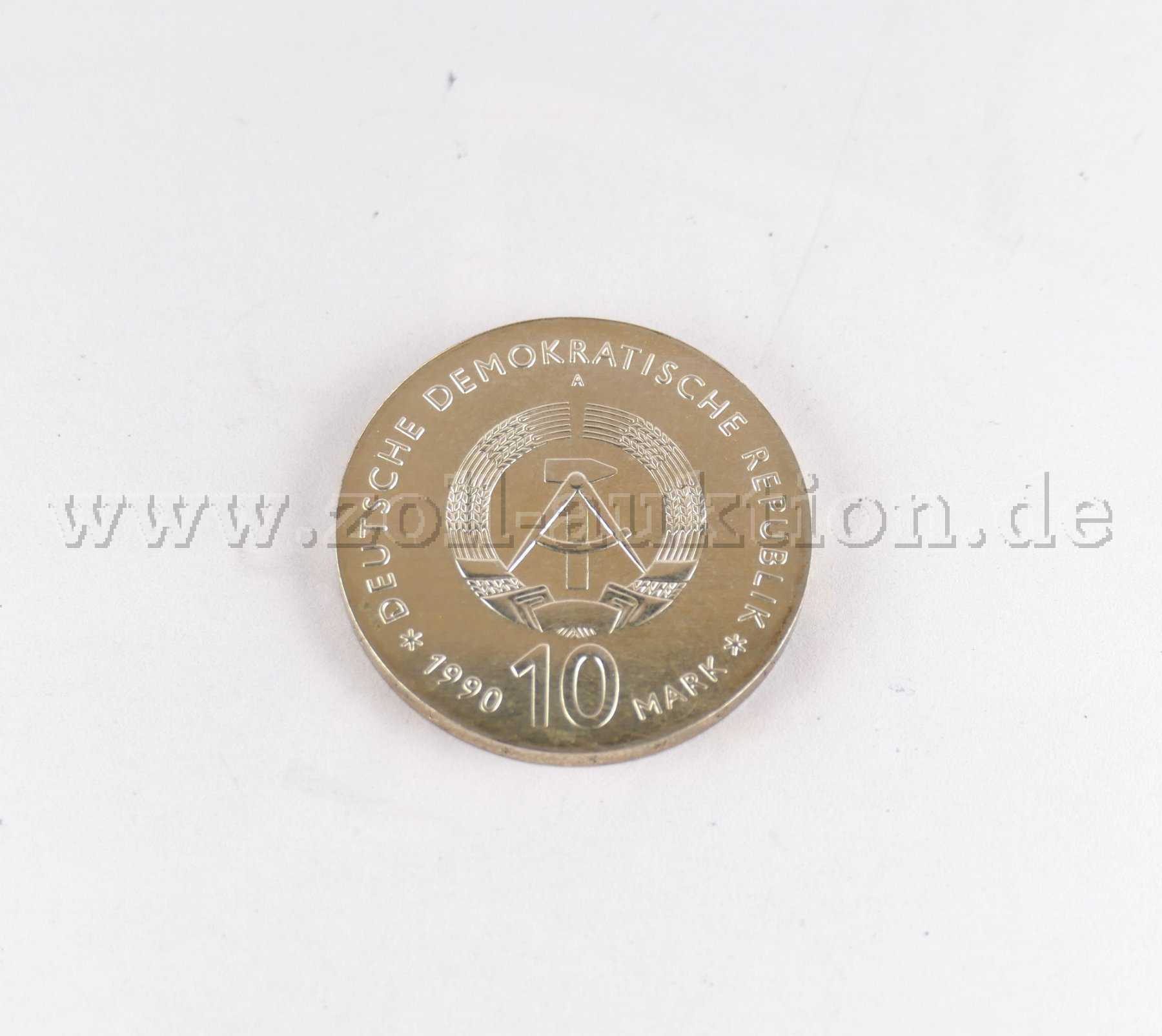 Zoll-Auktion - 1 DDR 10 Mark Gedenkmünze 1990 - Johann Gottlieb Fichte, 500´er Silber (ID 920188)