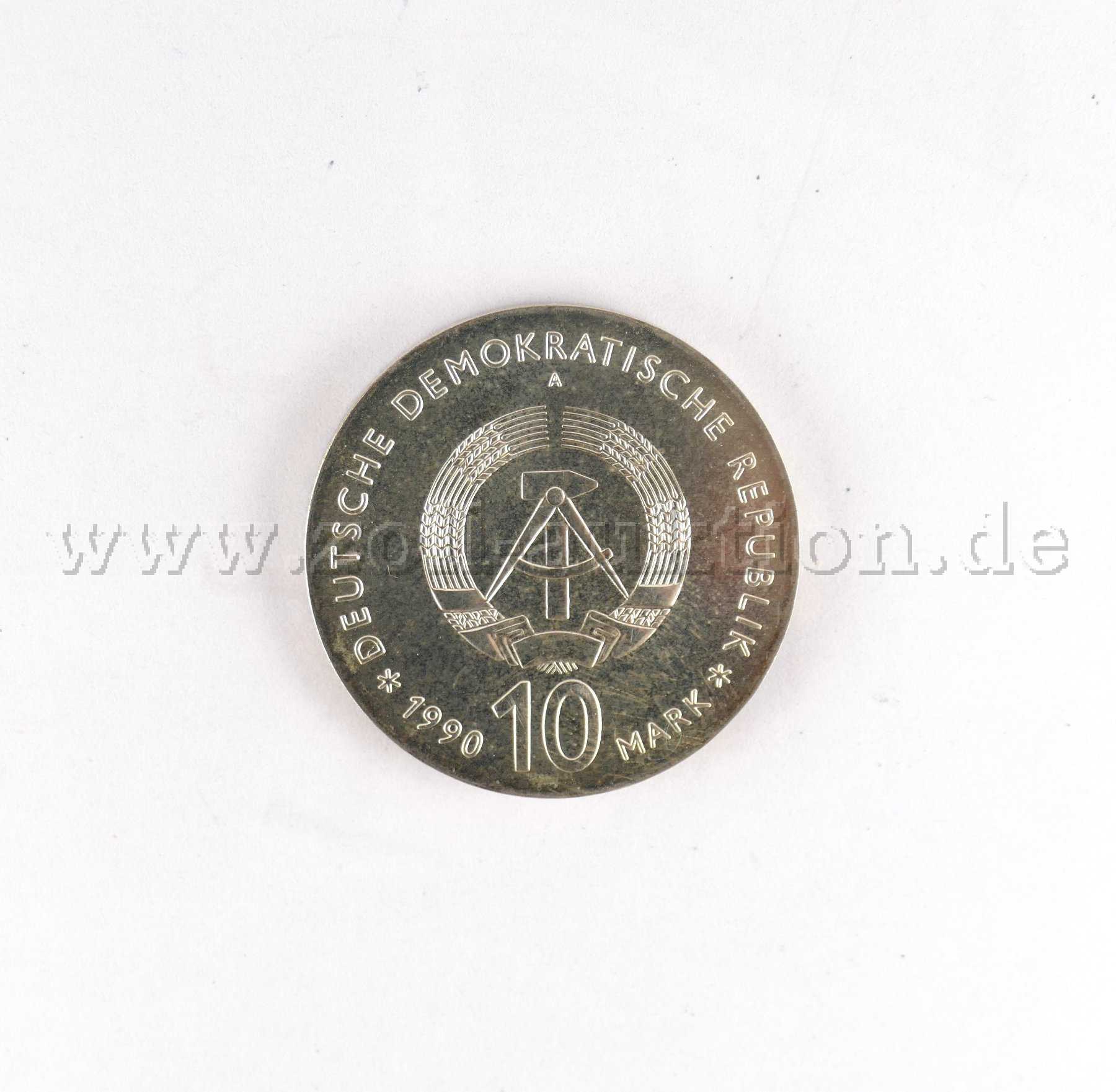 Zoll-Auktion - 1 DDR 10 Mark Gedenkmünze 1990 - Johann Gottlieb Fichte, 500´er Silber (ID 920188)