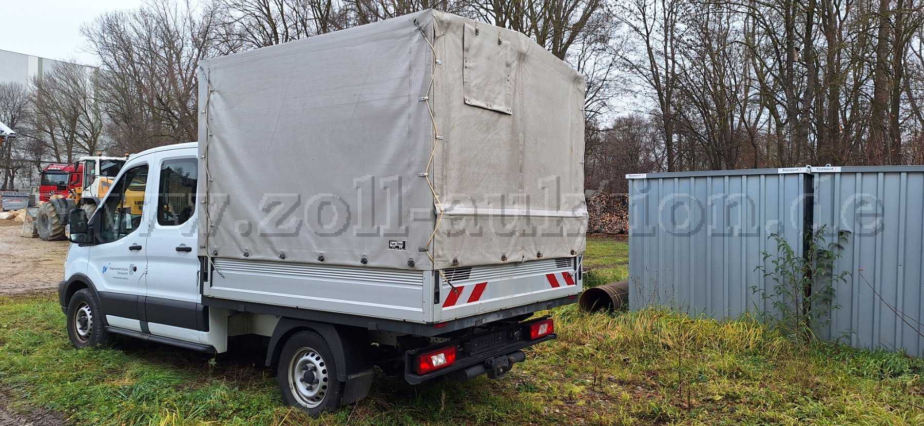 Zoll-Auktion - 1 Ford Transit Doka Pritsche mit Planenaufbau und ...