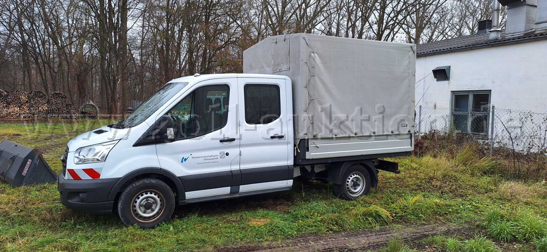 Zoll-Auktion - 1 Ford Transit Doka Pritsche mit Planenaufbau und ...