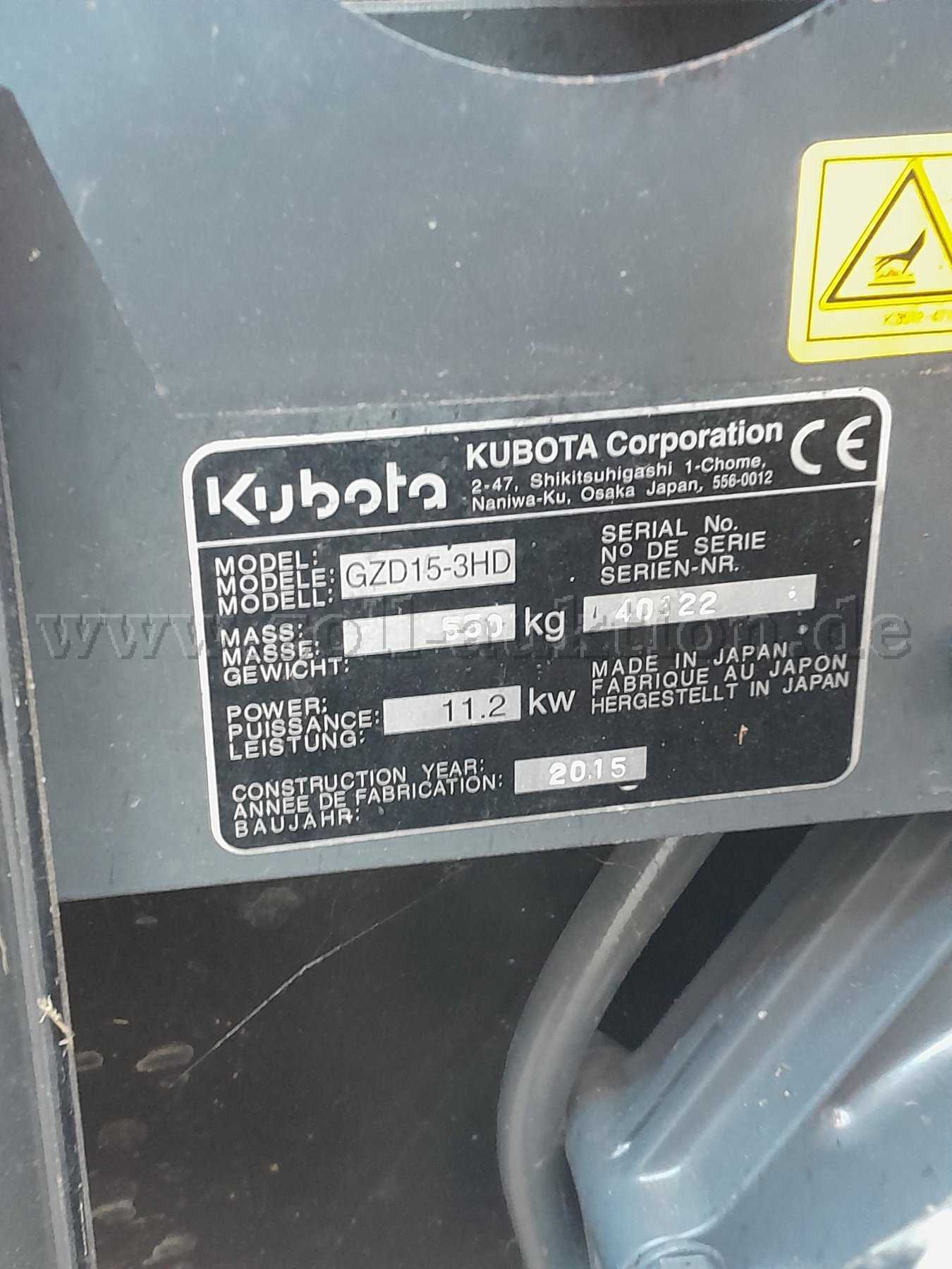 Zoll-Auktion - 1 Kubota GZD 15 3 HD (ID 952035)