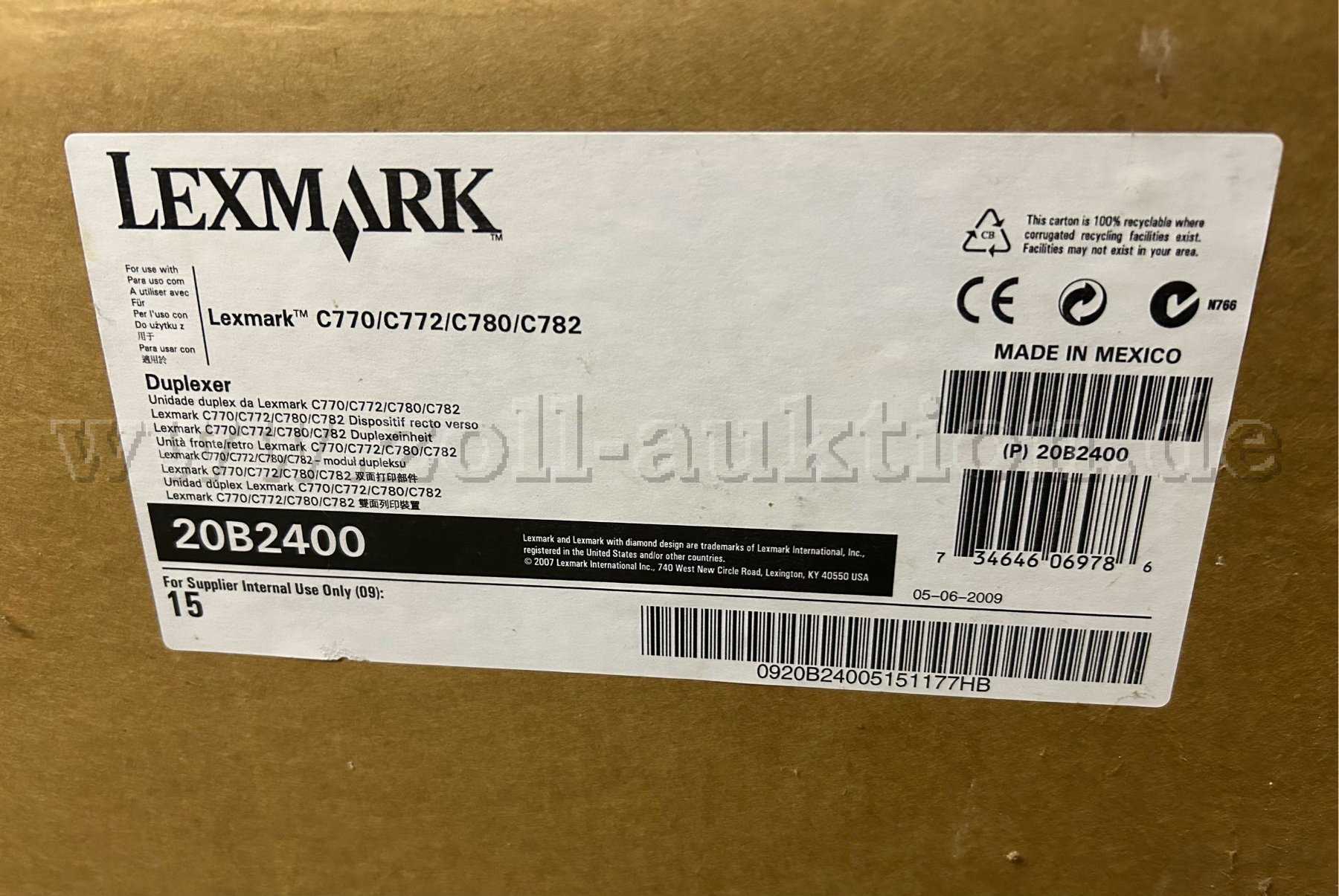 Zoll-Auktion - 1 Lexmark Duplexer / Duplexeinheit 20B2400 für Drucker ...