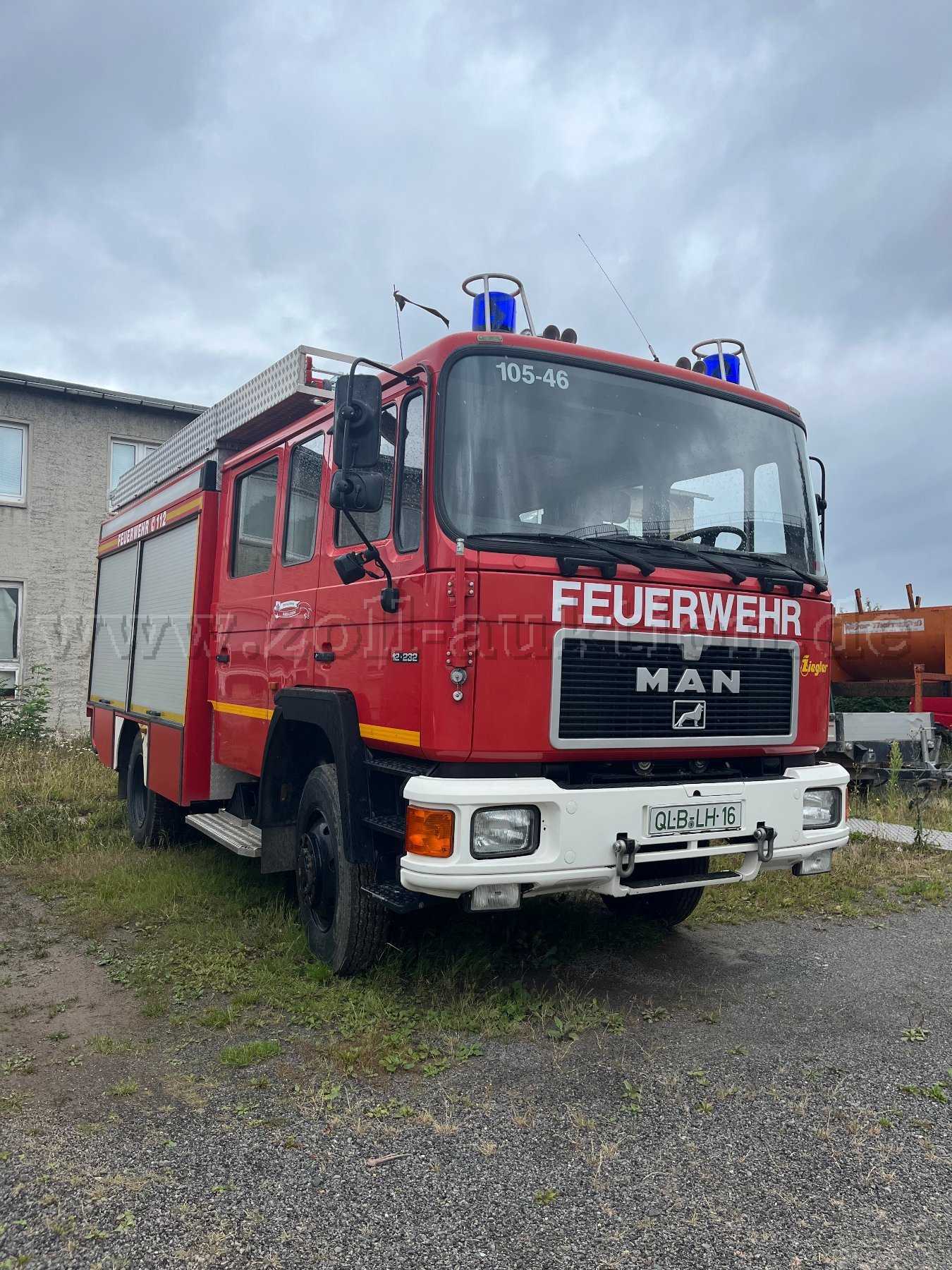 Zoll-Auktion - 1 MAN Löschgruppenfahrzeug 16/12 Typ: M07 (ID 923998)