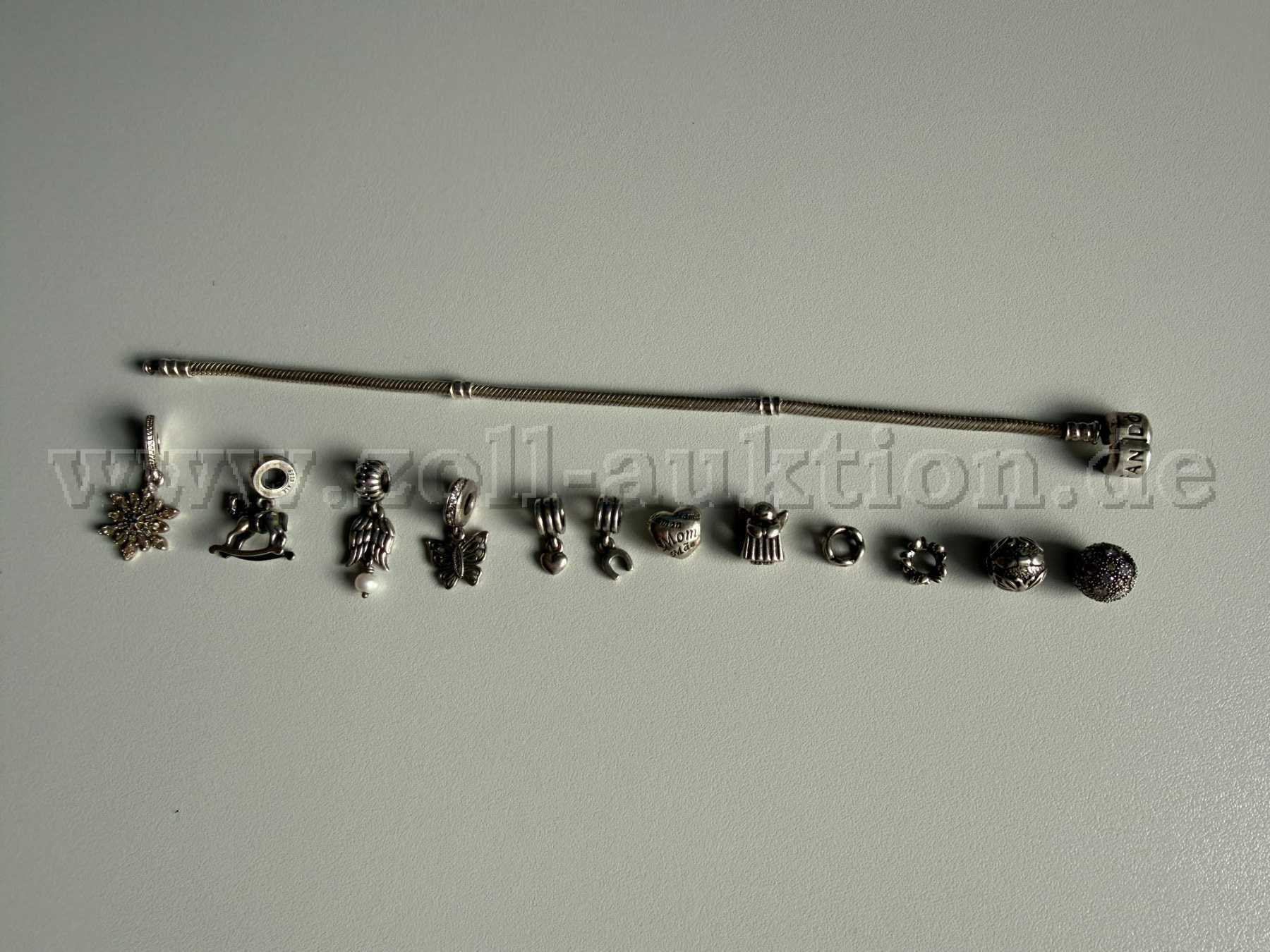 Zoll-Auktion - 1 Original Pandora Armband mit 12 Charms Silber 925 (ID ...