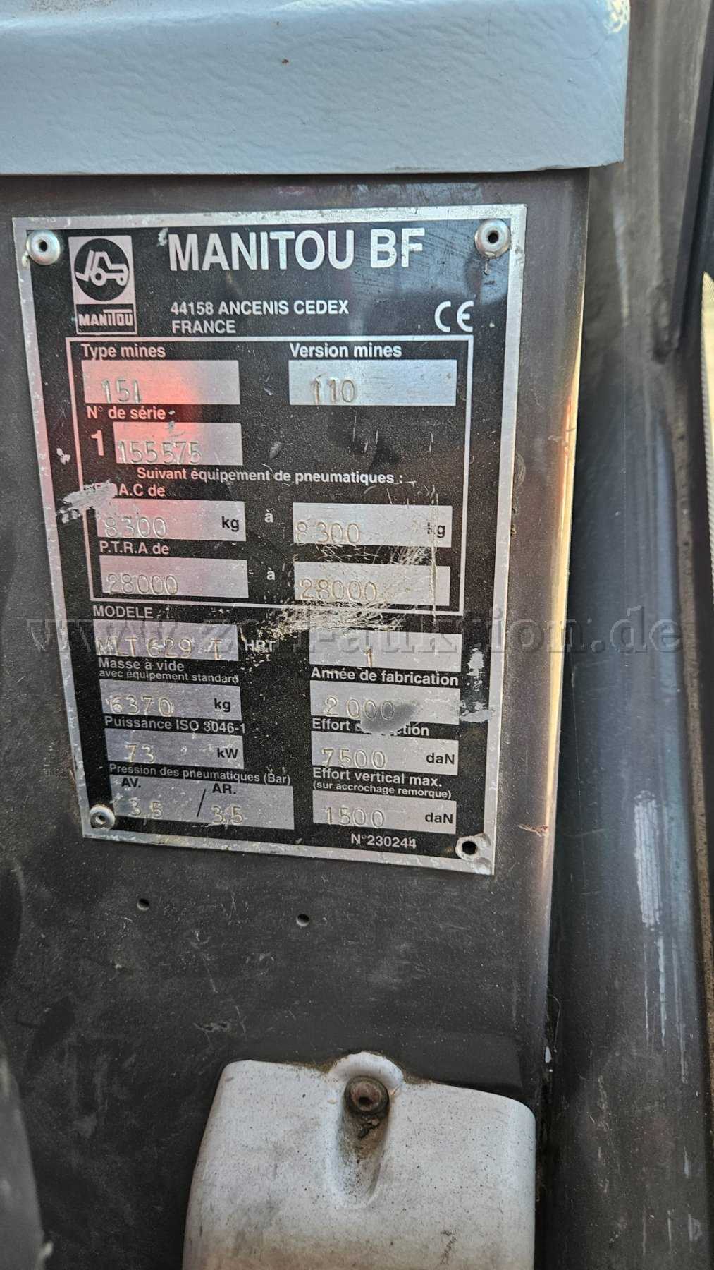 Zoll-Auktion - 1 Teleskoplader Manitou MLT 629 T (ID 926311)