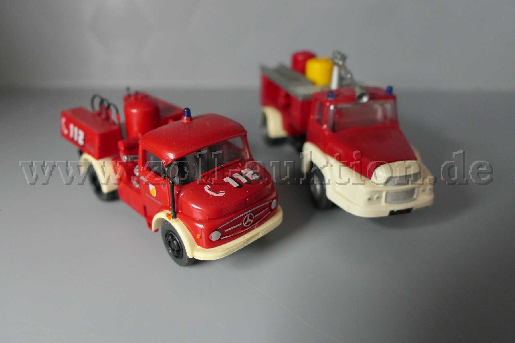 Zoll-Auktion - 2 Modellfahrzeuge, Preiser Mercedes Benz PLF 750 und ...