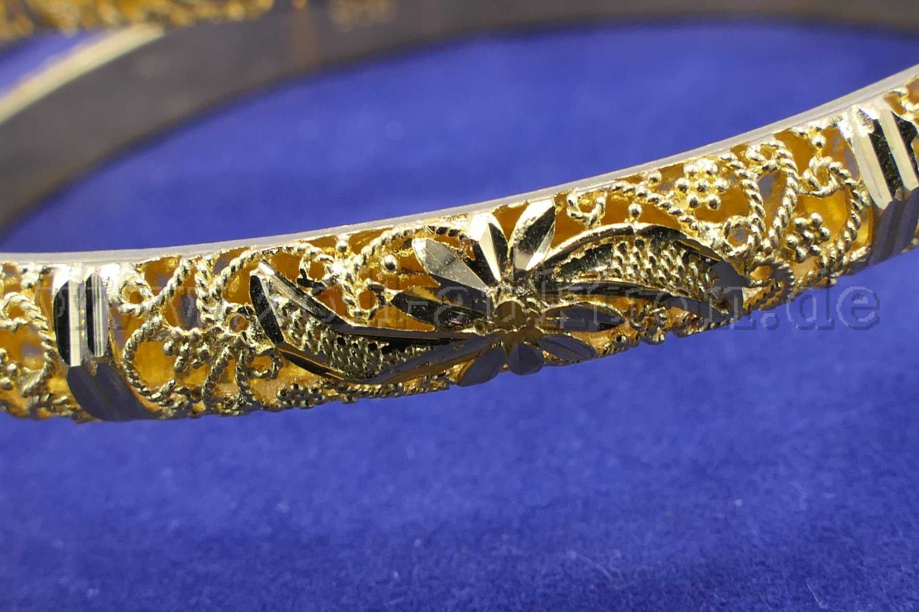 Zoll-Auktion - 3 Armreifen aus 916/-Gold, Design: Floral (ID 930157)