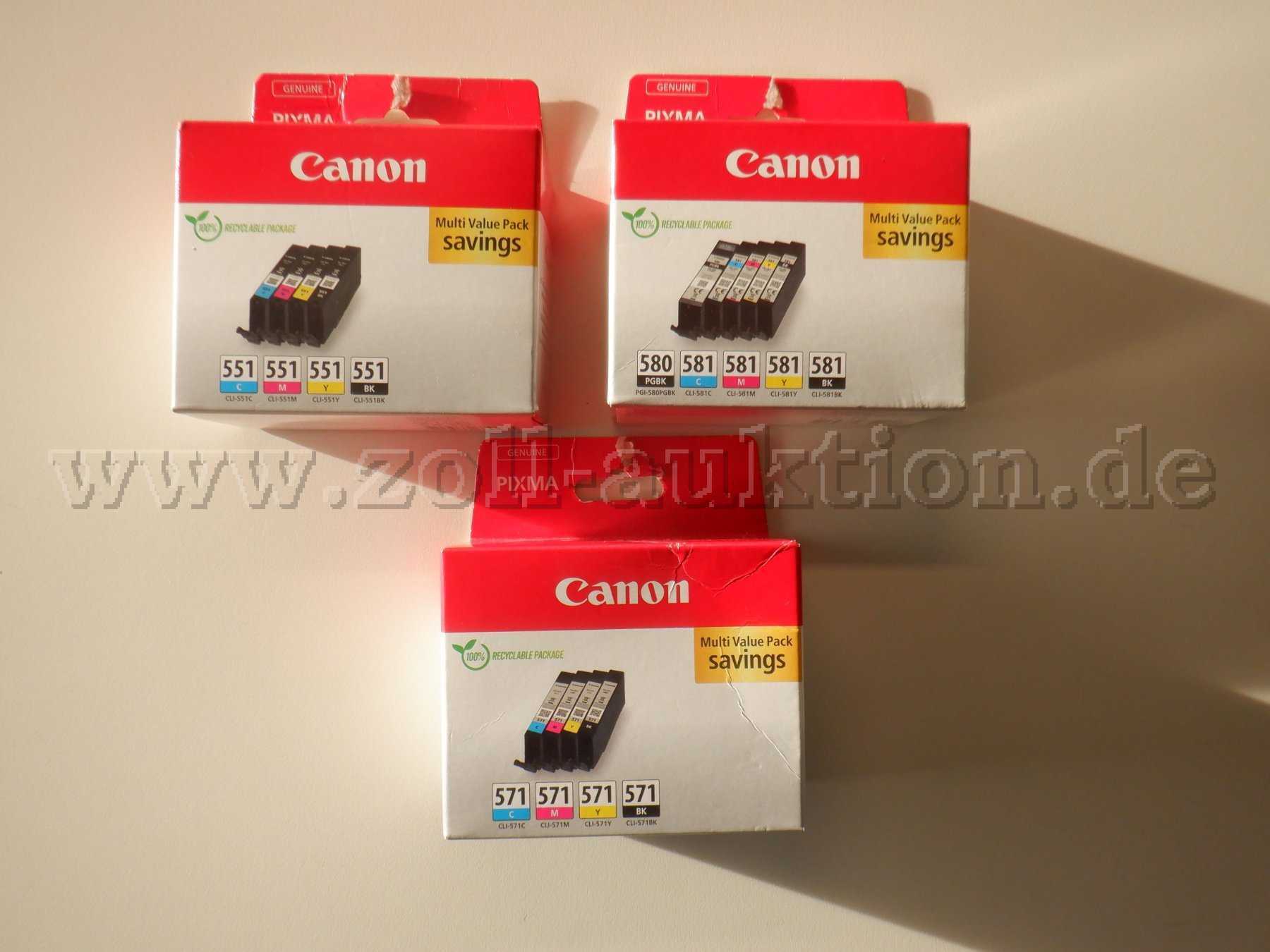 Zoll-Auktion - 3 Canon Multipack 580,581,571,551 (ID 931555)
